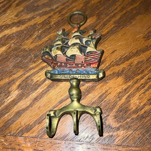 Golden-Hind | Accents | Vintage Holdenhind 3mast Ship Brass Hand ...